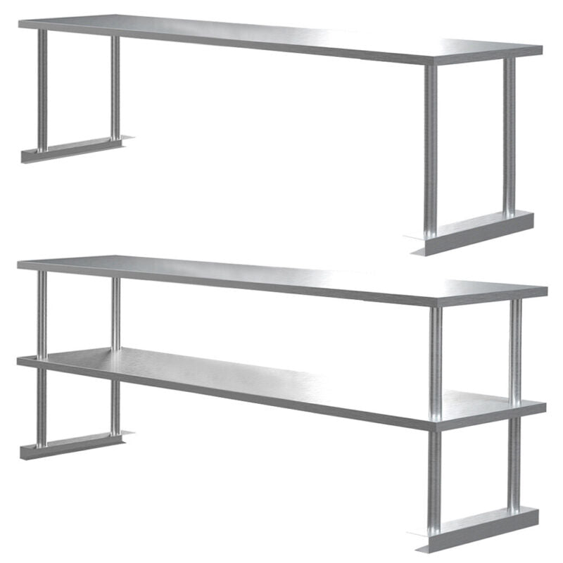 Commercial Kitchen Stainless Steel Single/Double Tiers Overshelf For P ...