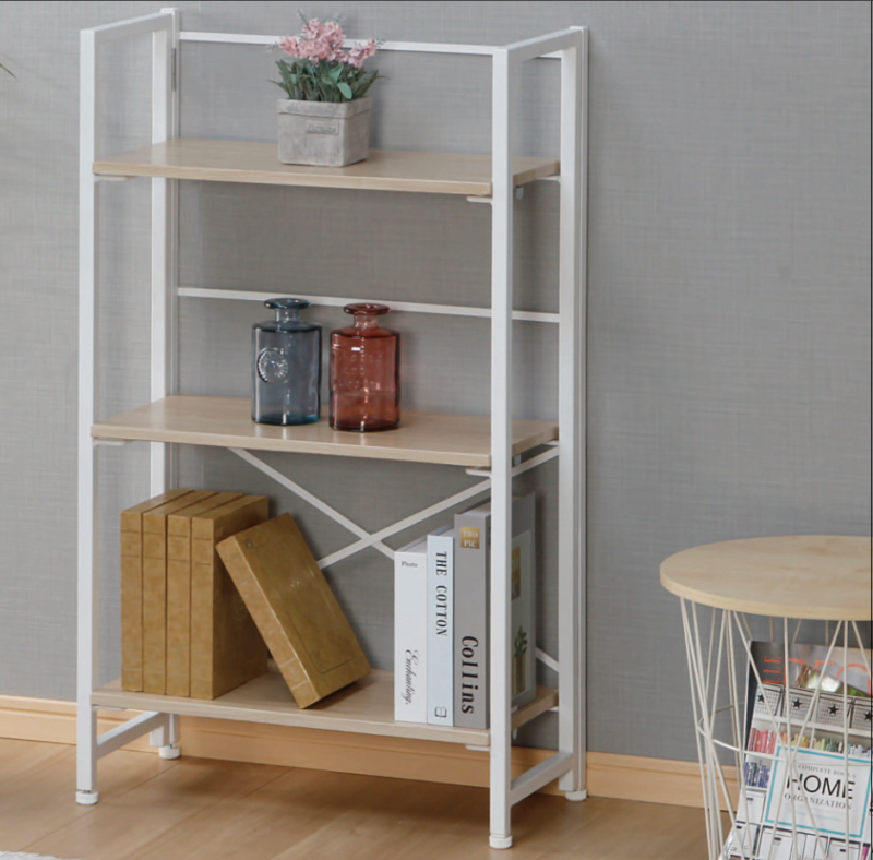 Folding Book Shelf Ladder Collapsible Unit Office Storage Rack Bookcas ...