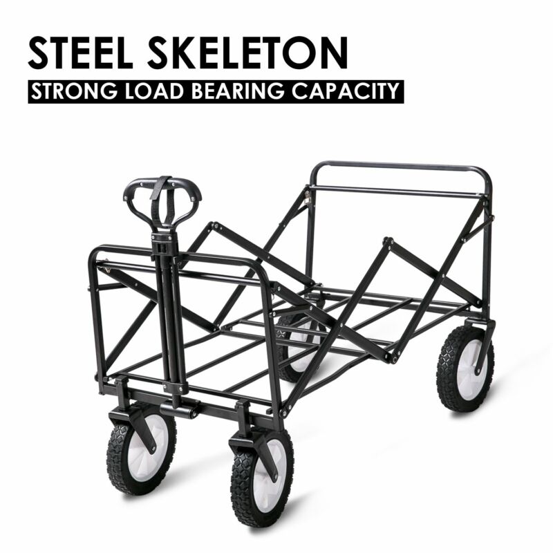 Foldable Garden Cart Pull Wagon Hand Transport Cart Collapsible Trolle ...