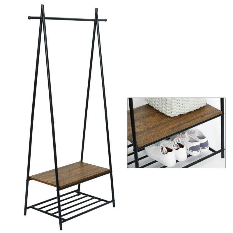 Mondeer Clothes Rail Rack Garment Hanging Coat Display Stand Shoe Stor ...