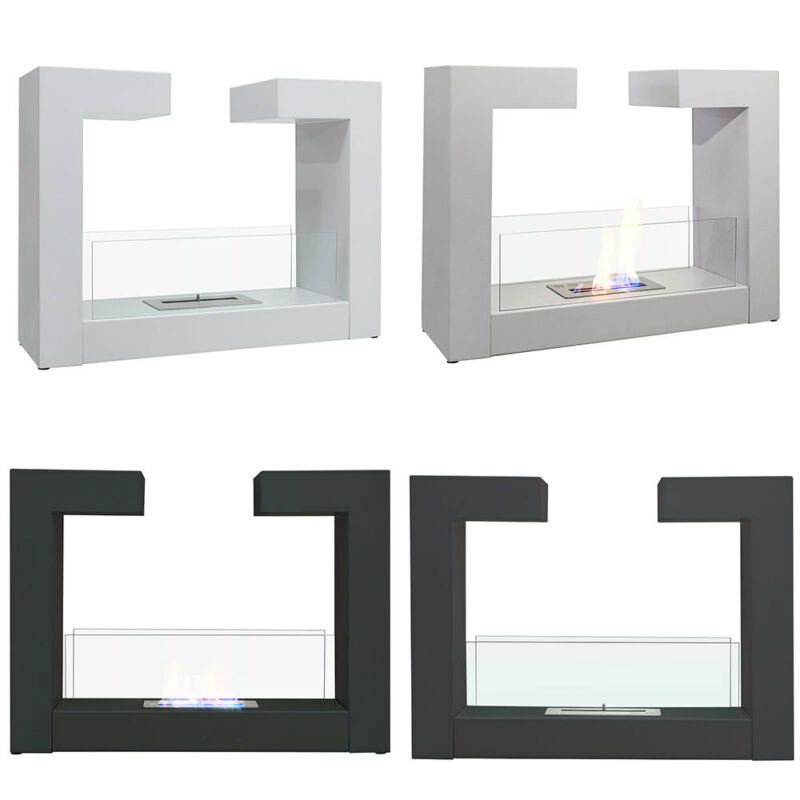 Bio Ethanol Fireplace with Adjustable Flames Floor/Tabletop Heater Fir ...
