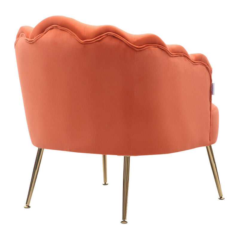 Nordic Scallop Back Armchair Vintage Petals Flower Seat Lotus Tub Acce ...