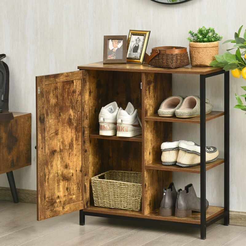 Industrial Storage Cabinet Freestanding Cupboard Sideboard w/ 3 Shelve ...