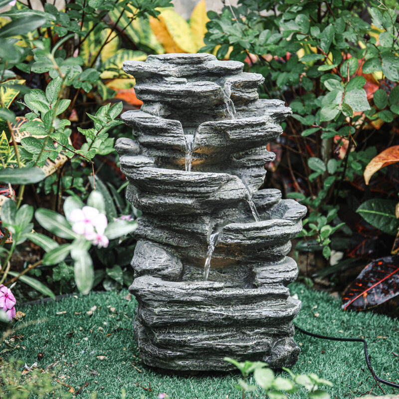 Electric Outdoor Fountains Garden Rockfall Water Feature Cascading Fou ...
