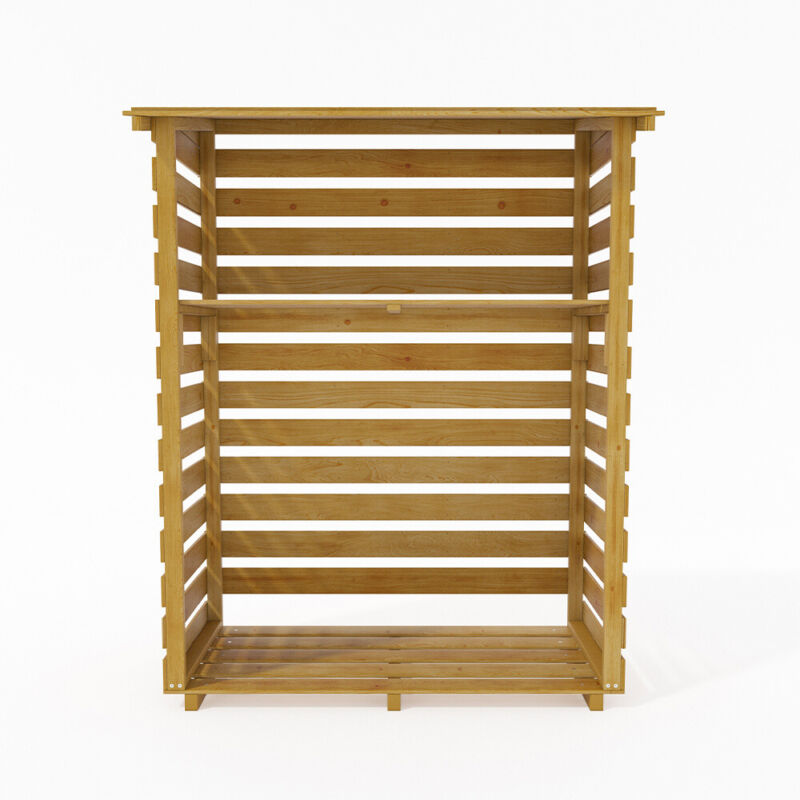 Outdoor Wood-Frame Log Store Stack Holder Wood Firewood Rack Garden St ...