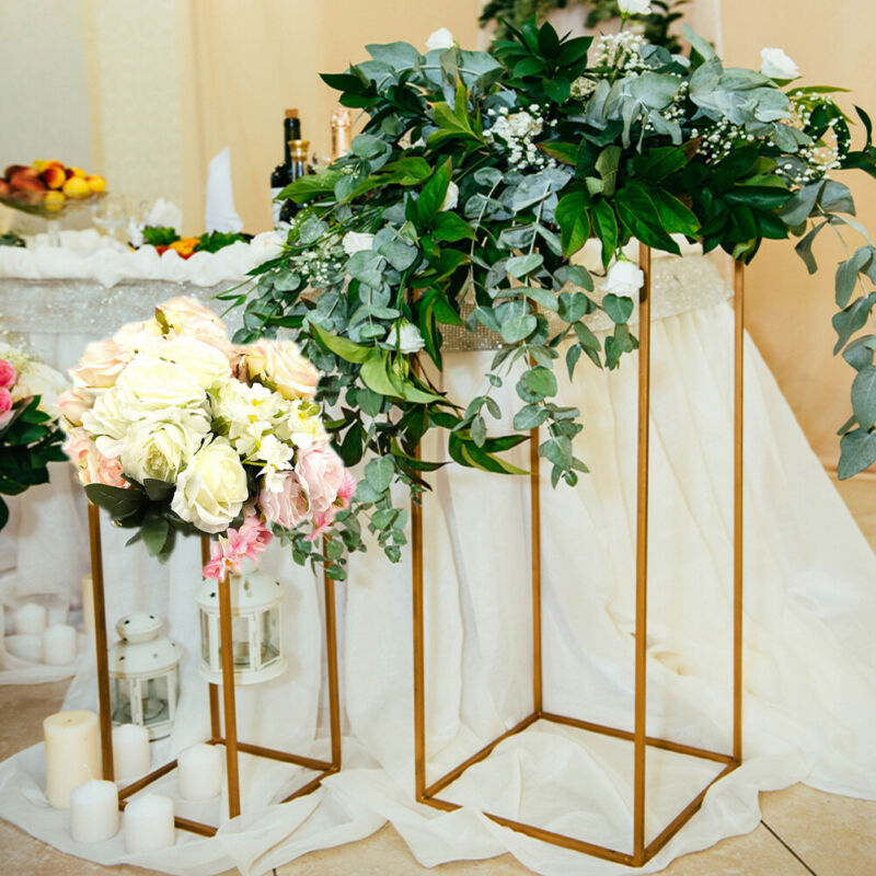 Metal Frame Plinths Rack Acrylic Plate Flower Stand Wedding Arch Holde ...