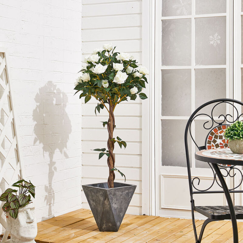 Large Artificial Blossom Rose Flower Tree Realistic Fake Plant Housepl ...