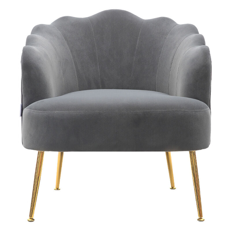Nordic Scallop Back Armchair Vintage Petals Flower Seat Lotus Tub Acce ...
