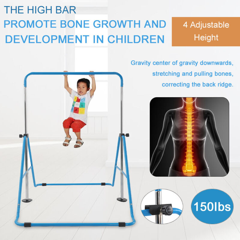 Kid Adjustable Horizontal Bars Gymnastics Training Bar Sport Kids Gym ...