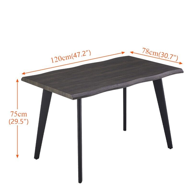 Dining Table MDF 36mm Top Metal Legs Desk Workstation 120x78x75cm Dini ...