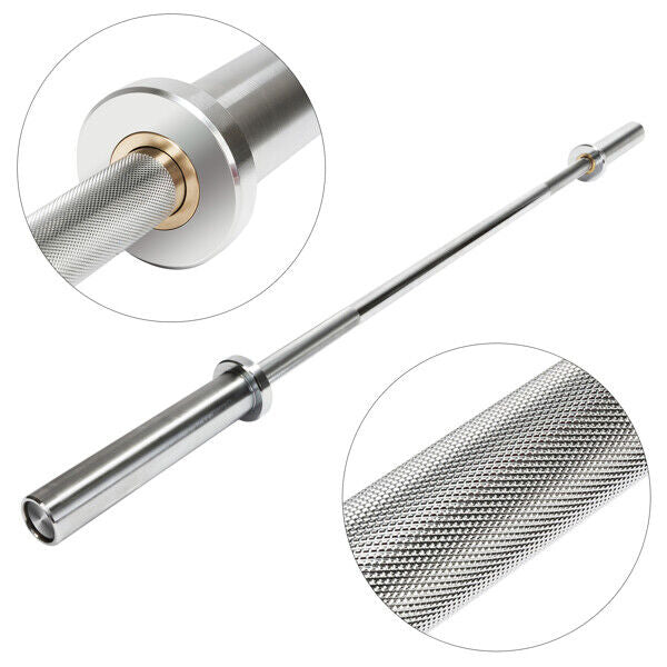 5ft Olympic Barbell Bar Spring Clips Gym Weight Lifting Fitness Non sl Quildinc