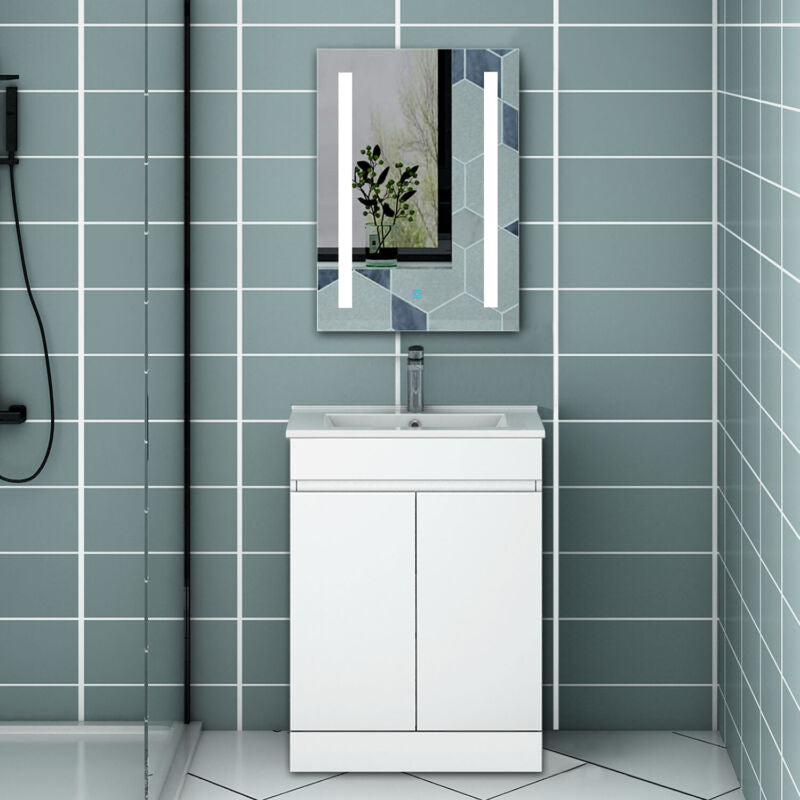 Floor or Wall Bathroom Vanity Unit Doors Drawer White with Baisn 500mm ...