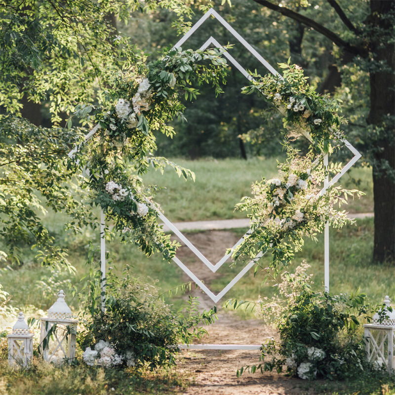 Geometric Walkway Road Metal Stand Flower Pillars Holder Wedding Backd ...