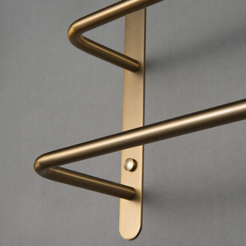 THREE Stagger Layers Towel Rack Luxury Brushed Gold 304 Stainless Stee ...