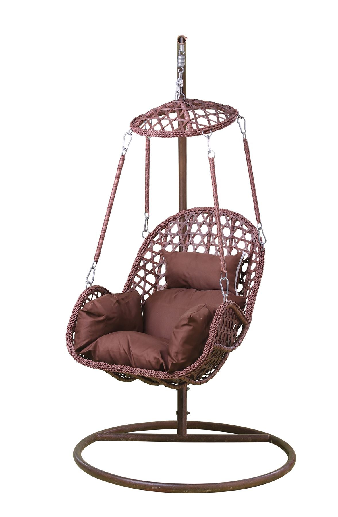 Outdoor Egg Chair Swing SET- Rattan Cocoon Swing Garden Seat COMPLETE ...